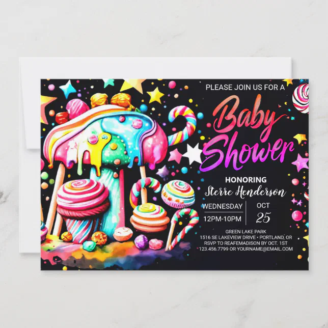 Sweet Celebration Candyland Baby Shower Invitation | Zazzle