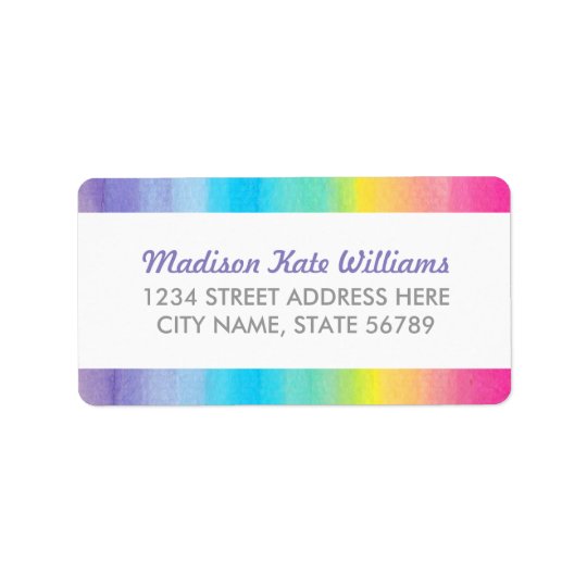 Sweet Celebration Watercolor Rainbow Address Label | Zazzle.com