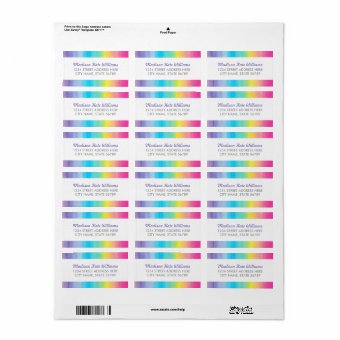 Sweet Celebration Watercolor Rainbow Address Label | Zazzle