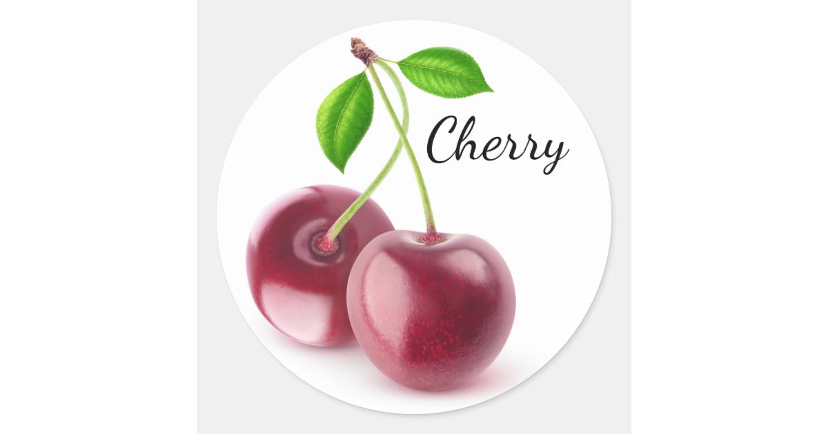 Sweet cherries classic round sticker | Zazzle