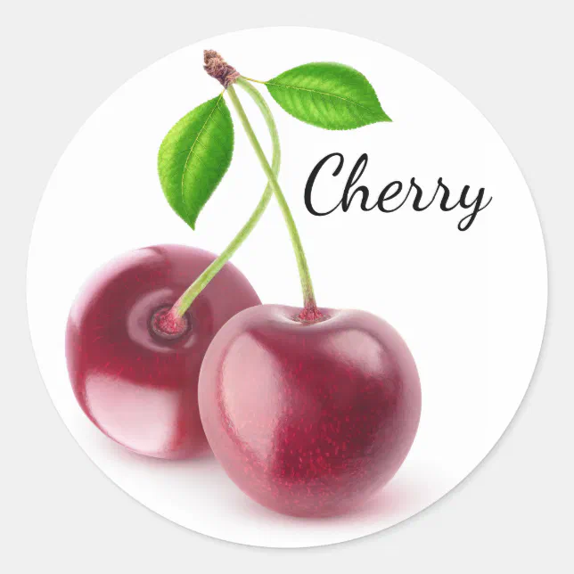 Sweet cherries classic round sticker | Zazzle