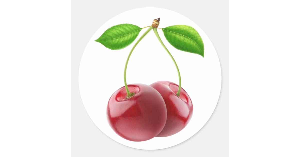 Sweet cherries classic round sticker | Zazzle