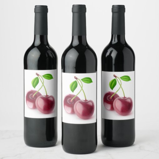 Sweet cherries wine label | Zazzle
