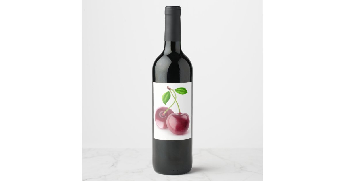 Sweet cherries wine label | Zazzle