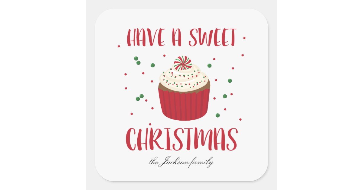 Sweet Christmas Red and Green Holiday Sticker | Zazzle