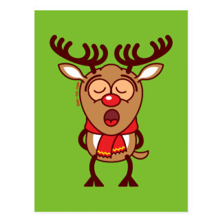 Christmas With Singing Reindeer Cards | Zazzle