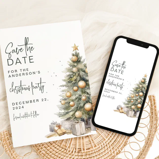 Sweet Christmas Tree | Christmas Party Save The Date | Zazzle