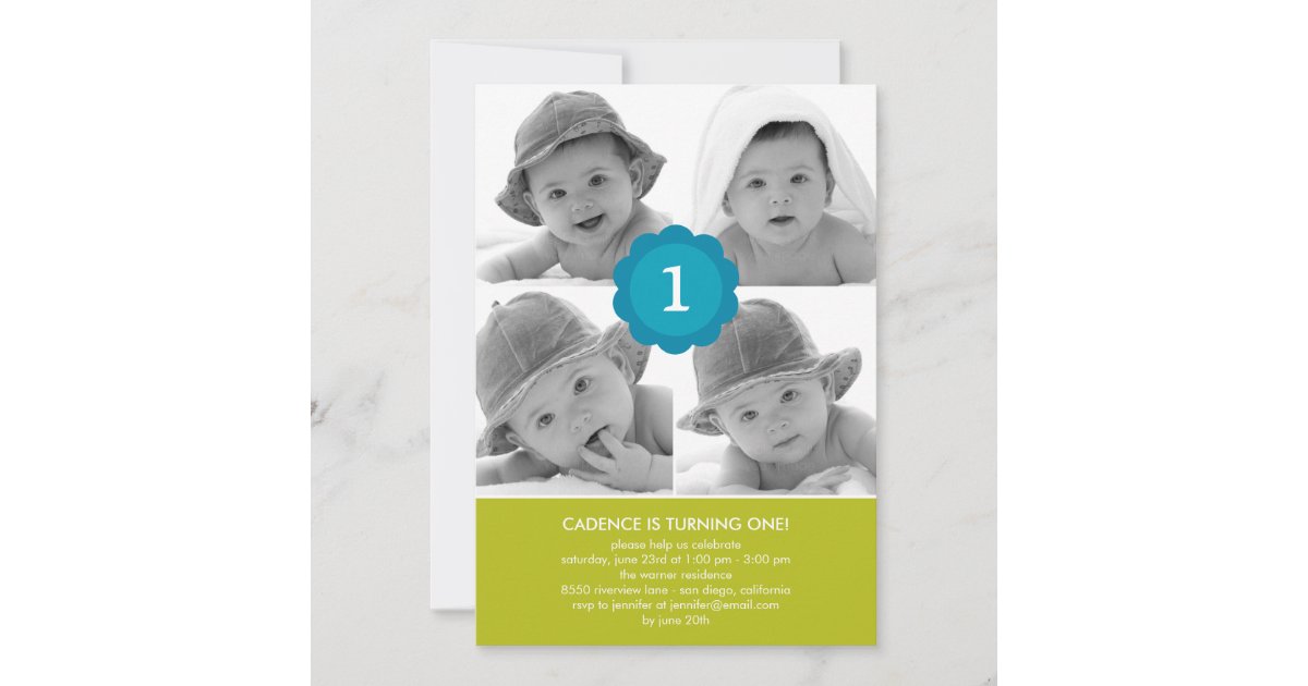 Sweet Collage Photo Birthday Invitation | Zazzle