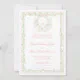 Sweet Crest w/ Blush Pink Bow | Monogram Wedding Invitation | Zazzle
