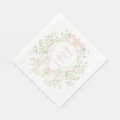 Sweet Crest w/ Pink Bows | Monogram Bridal Shower Napkins | Zazzle