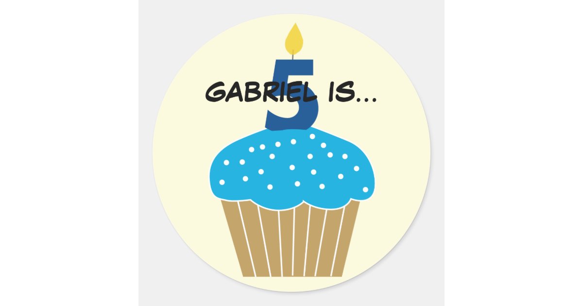 Sweet Cupcake Fifth Birthday Sticker | Zazzle