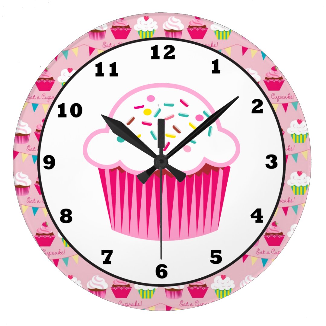 Sweet Cupcake Fun Wall clock | Zazzle