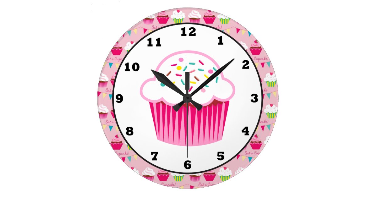 Sweet Cupcake Fun Wall clock | Zazzle.com