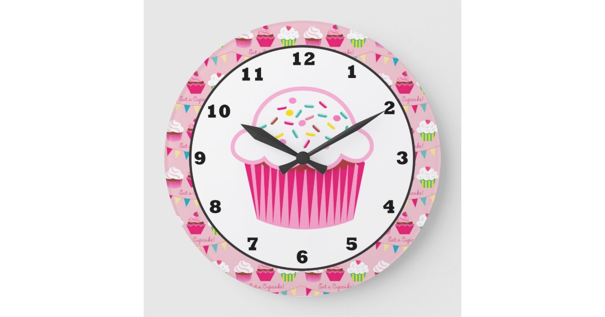 Sweet Cupcake Fun Wall clock | Zazzle