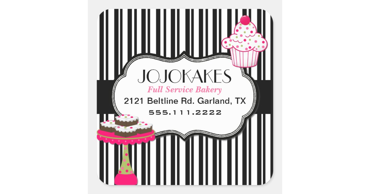 Sweet Custom Bakery Sticker | Zazzle
