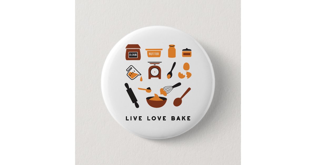 Sweet Cute Baking Tools Art Button | Zazzle