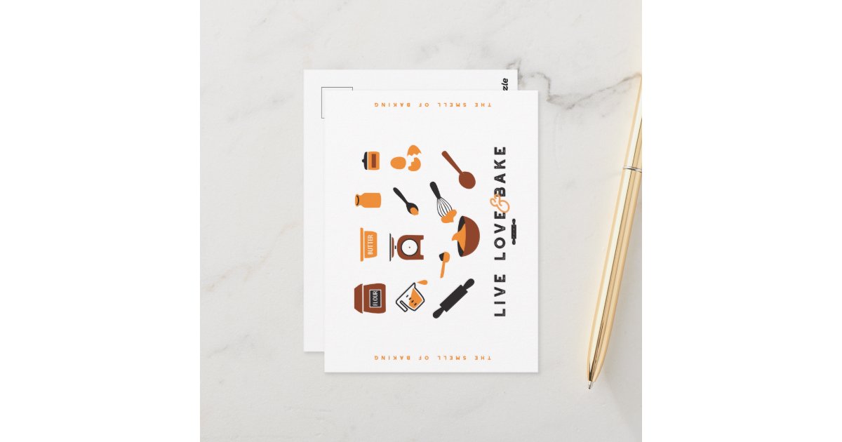 Sweet Cute Baking Tools Art Postcard | Zazzle