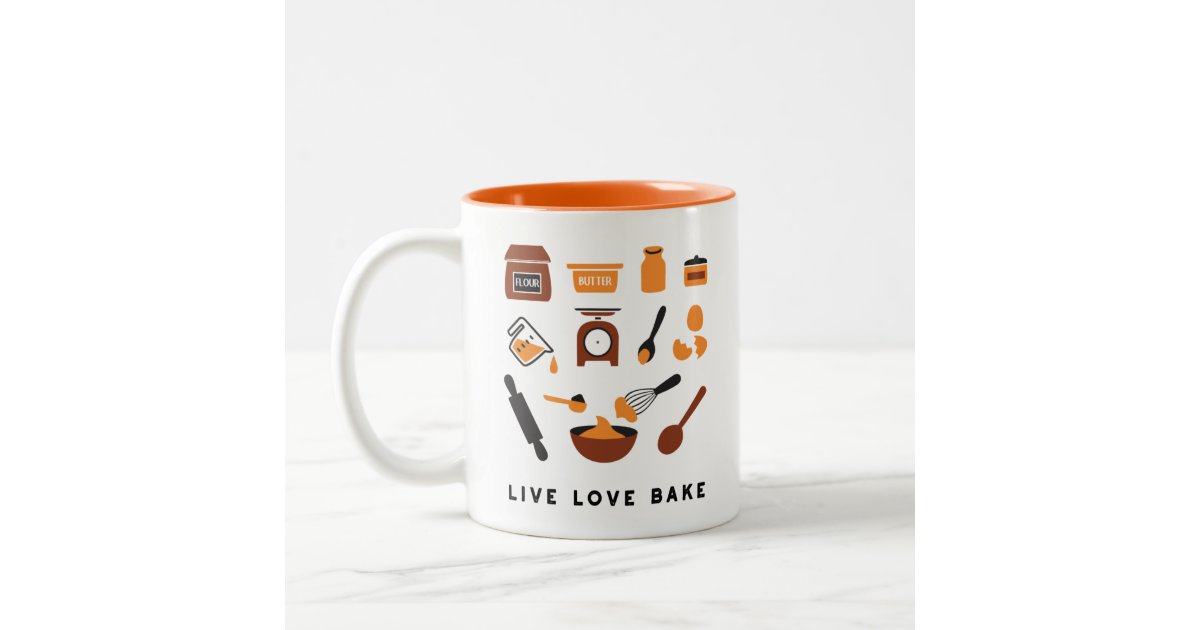 Sweet Cute Baking Tools Art Two-Tone Coffee Mug | Zazzle