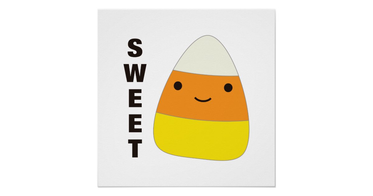 Sweet Cute Candy Corn Poster | Zazzle