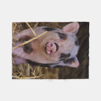 Sweet Cute Pig Fleece Blanket | Zazzle