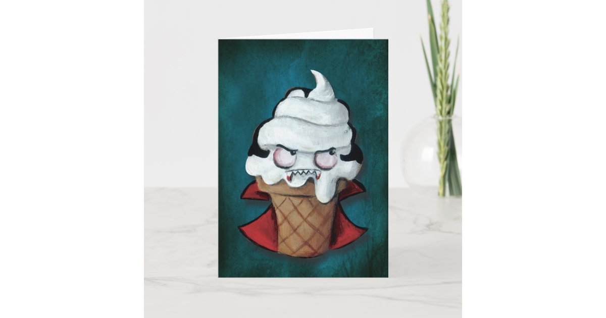 Sweet Cute Vampire Ice Cream Card | Zazzle