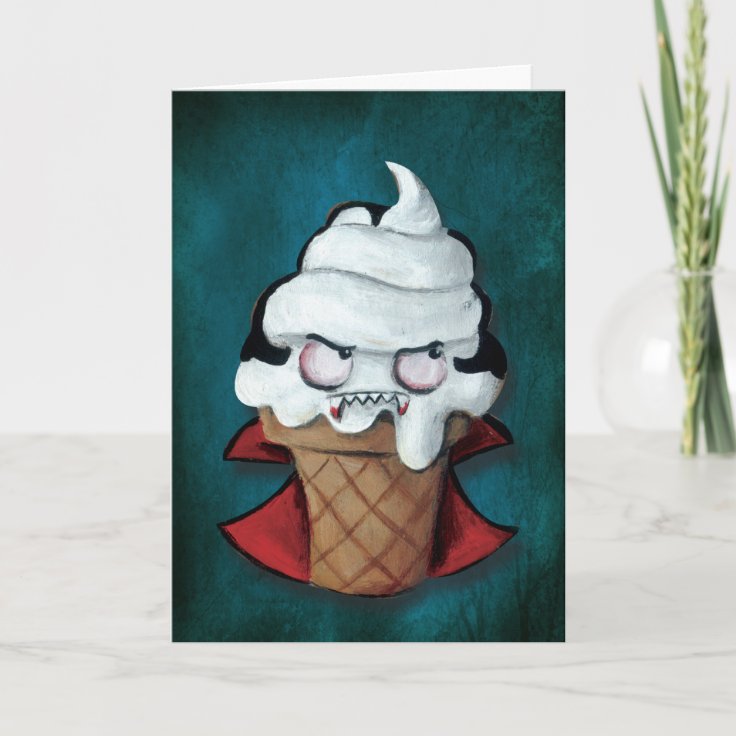 Sweet Cute Vampire Ice Cream Card | Zazzle