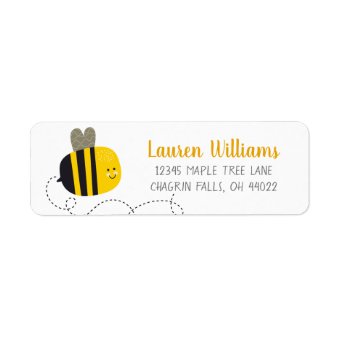 Sweet Cute Yellow Bumblebee Child Birthday Address Label | Zazzle
