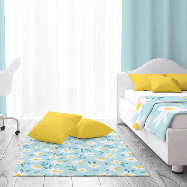 Sweet Daisies Pattern Rug | Zazzle