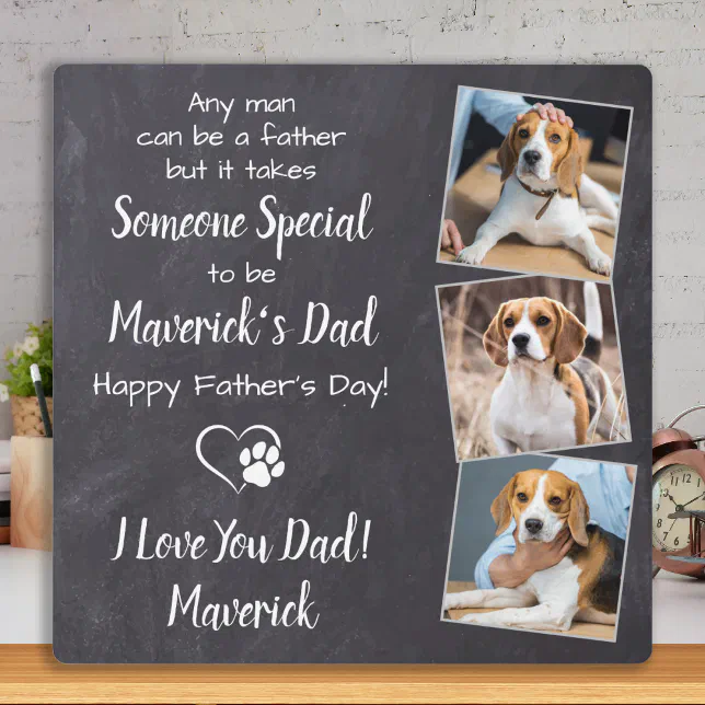 Sweet Dog Dad Personalized Father's Day Pet Photo Plaque | Zazzle