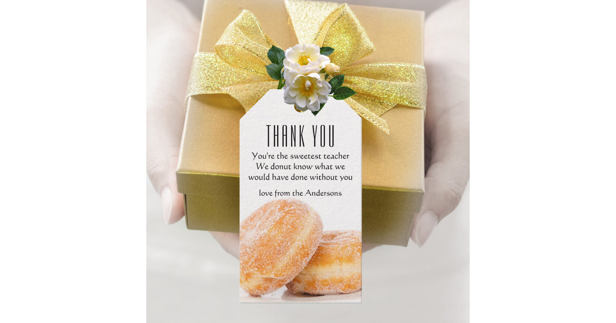Sweet Donut Thank You Gift Tag | Zazzle