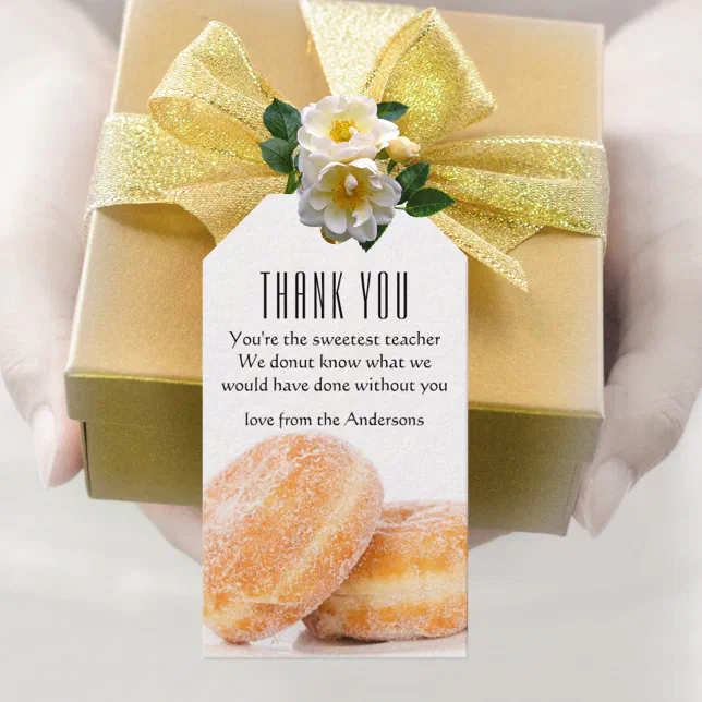 Sweet Donut Thank You Gift Tag | Zazzle