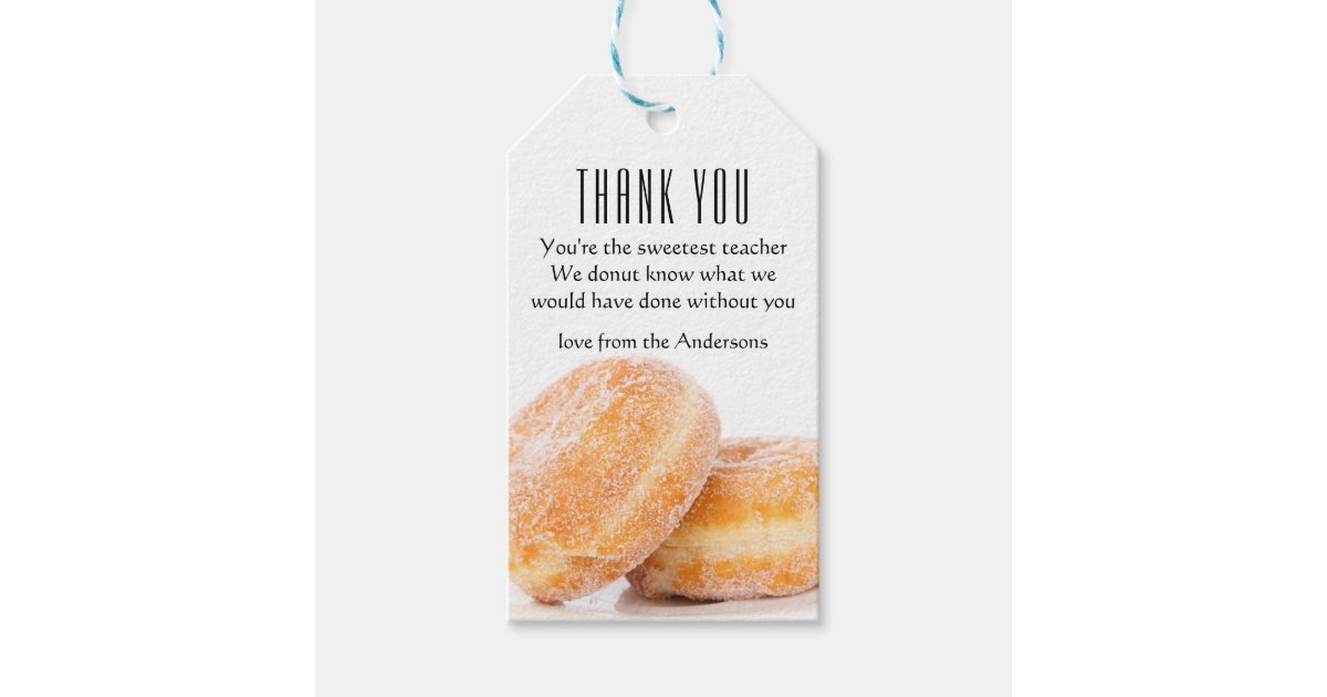 Sweet Donut Thank You Gift Tag | Zazzle.com