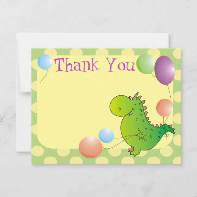 Sweet Dragon Children's Thank You Card | Zazzle