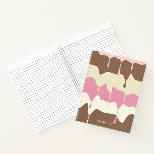 Sweet Dripping Neapolitan Ice Cream Notebook | Zazzle