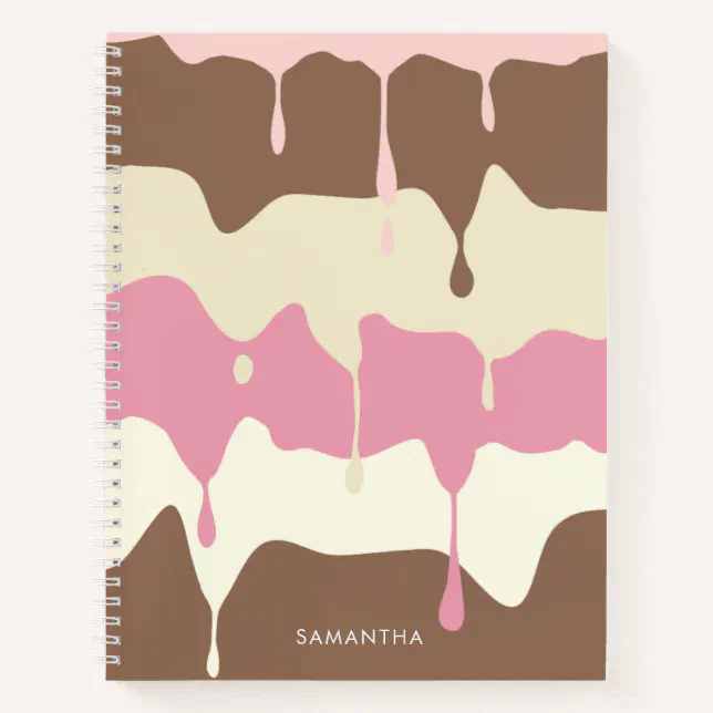 Sweet Dripping Neapolitan Ice Cream Notebook | Zazzle