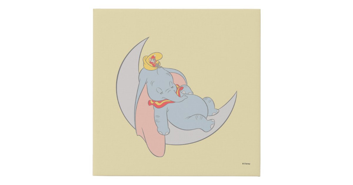 Sweet Dumbo and Timothy Sleeping Faux Canvas Print | Zazzle