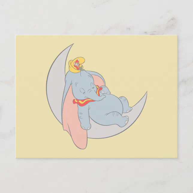Sweet Dumbo and Timothy Sleeping Postcard | Zazzle