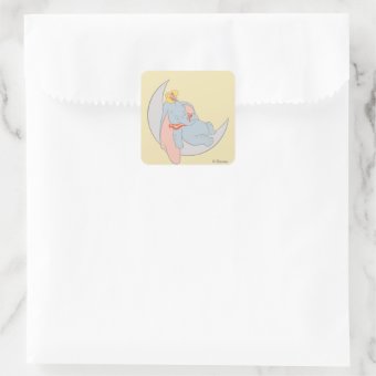 Sweet Dumbo and Timothy Sleeping Square Sticker | Zazzle