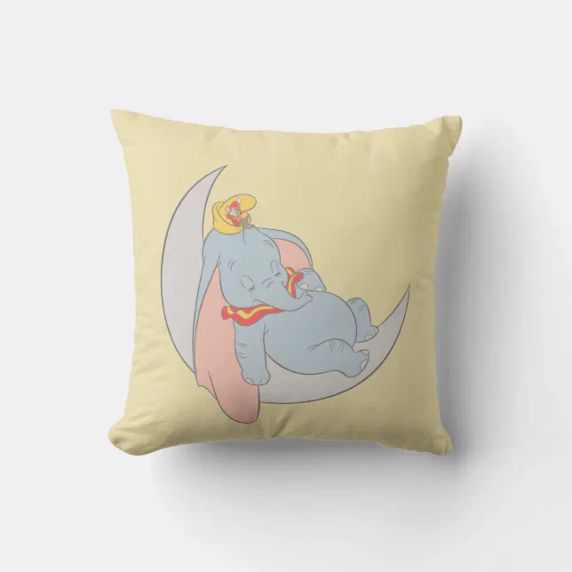 Sweet Dumbo and Timothy Sleeping Throw Pillow | Zazzle