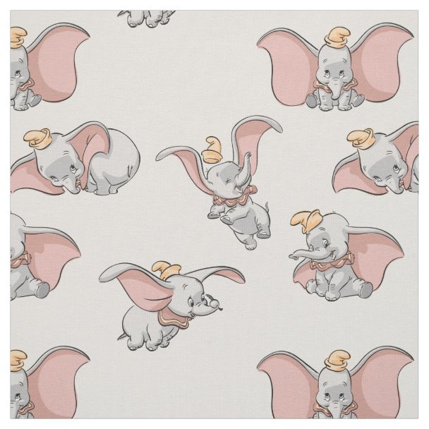 Dumbo and Timothy Roll Up Pattern Fabric | Zazzle