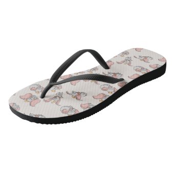 Sweet Dumbo Pattern Flip Flops | Zazzle