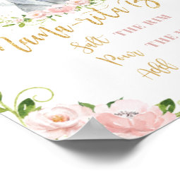 Sweet Elephant Pink Floral Gold Mama-rita Bar Sign | Zazzle