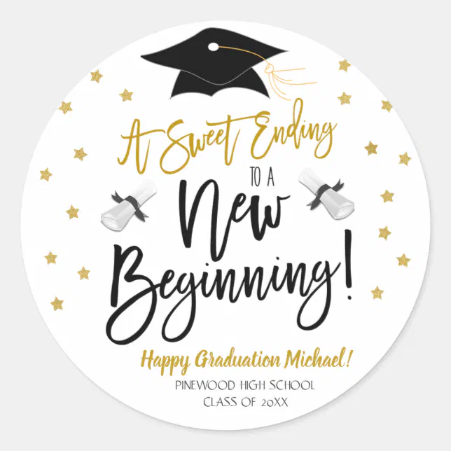 Sweet Ending To a New Beginning Stickers | Zazzle