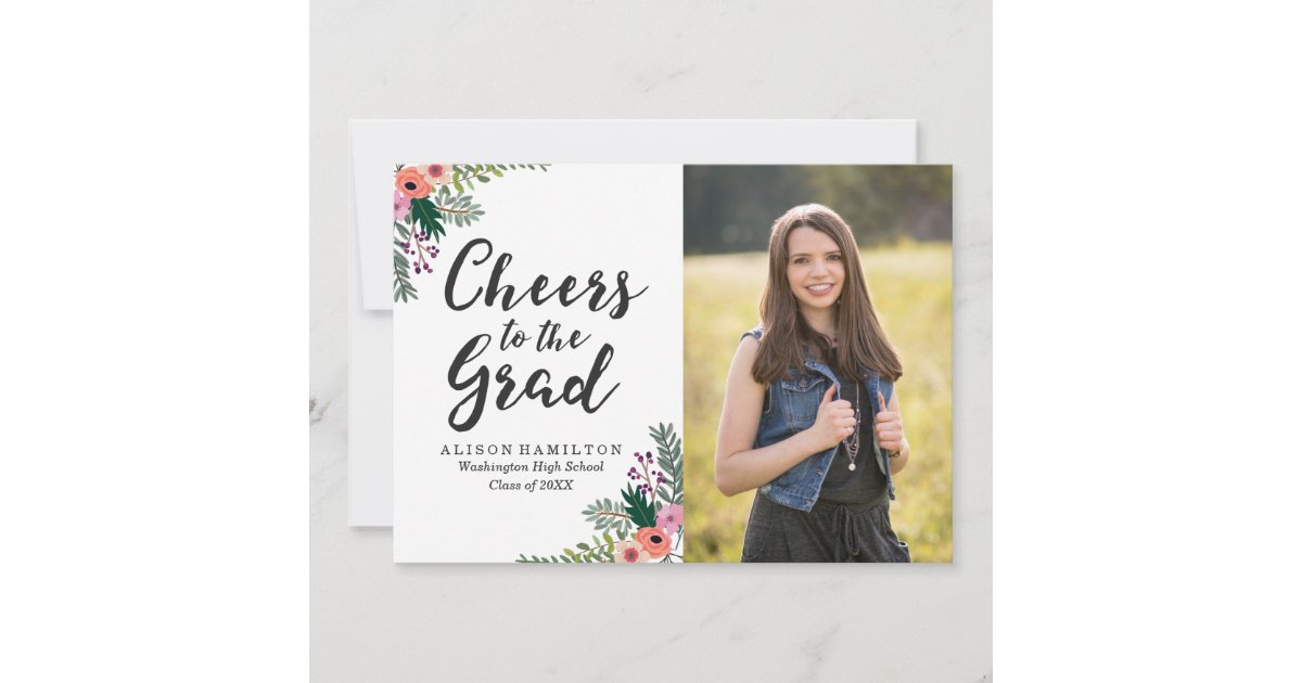 Sweet Floral | Graduation Announcement | Zazzle
