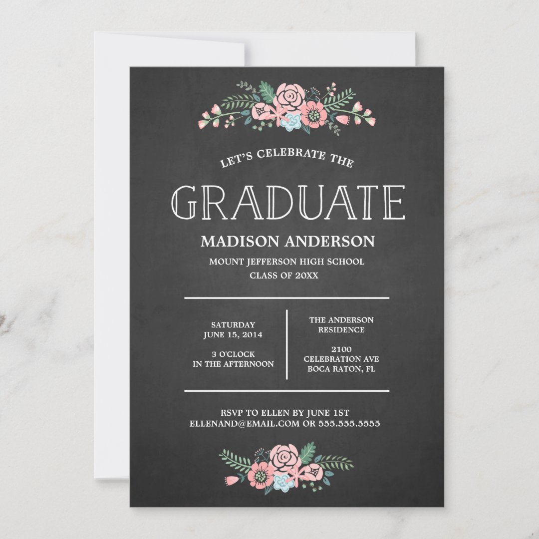 Sweet Floral | Graduation Invitation | Zazzle