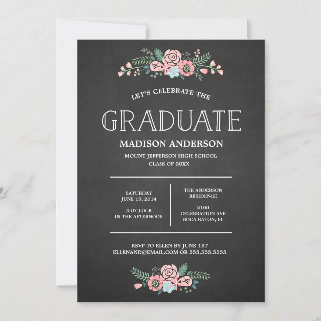Sweet Floral | Graduation Invitation | Zazzle