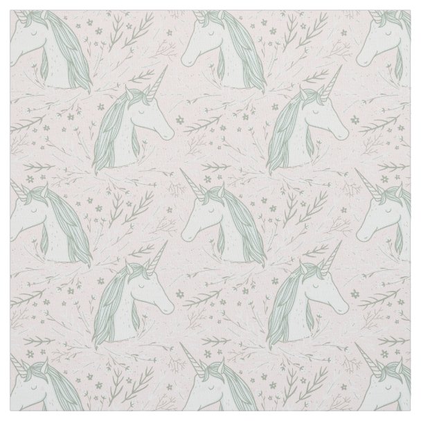 Unicorn Fields Fabric | Zazzle