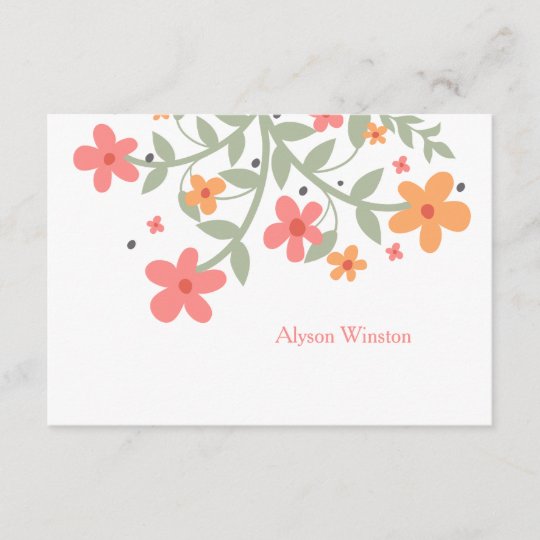 Sweet Flowers Personalized Notecard | Zazzle.com