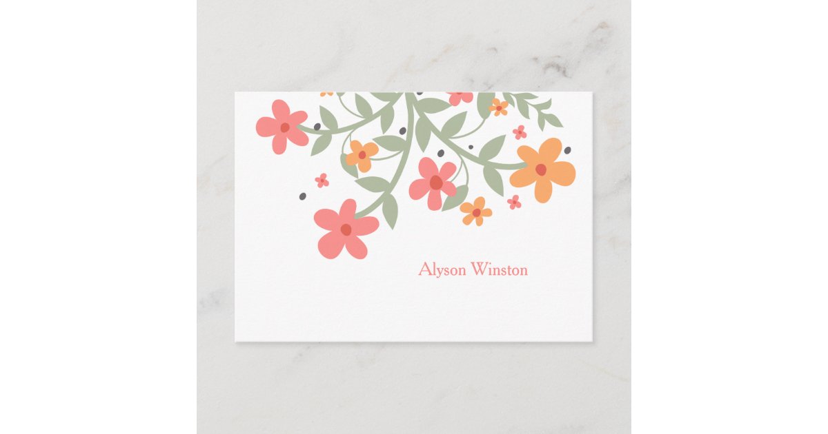 Sweet Flowers Personalized Notecard | Zazzle.com