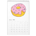 Sweet food cute modern illustration girl calendar | Zazzle